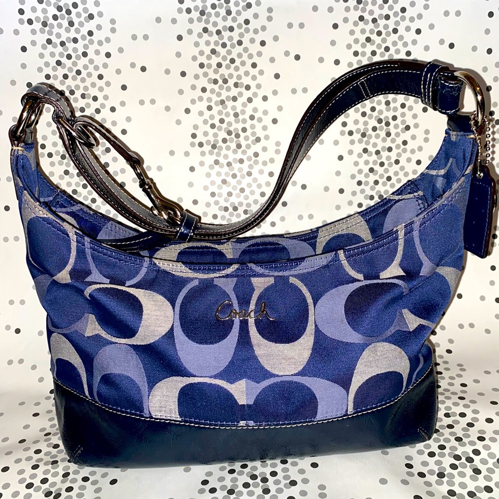 Coach Navy Optic Hobo Bag - Gem